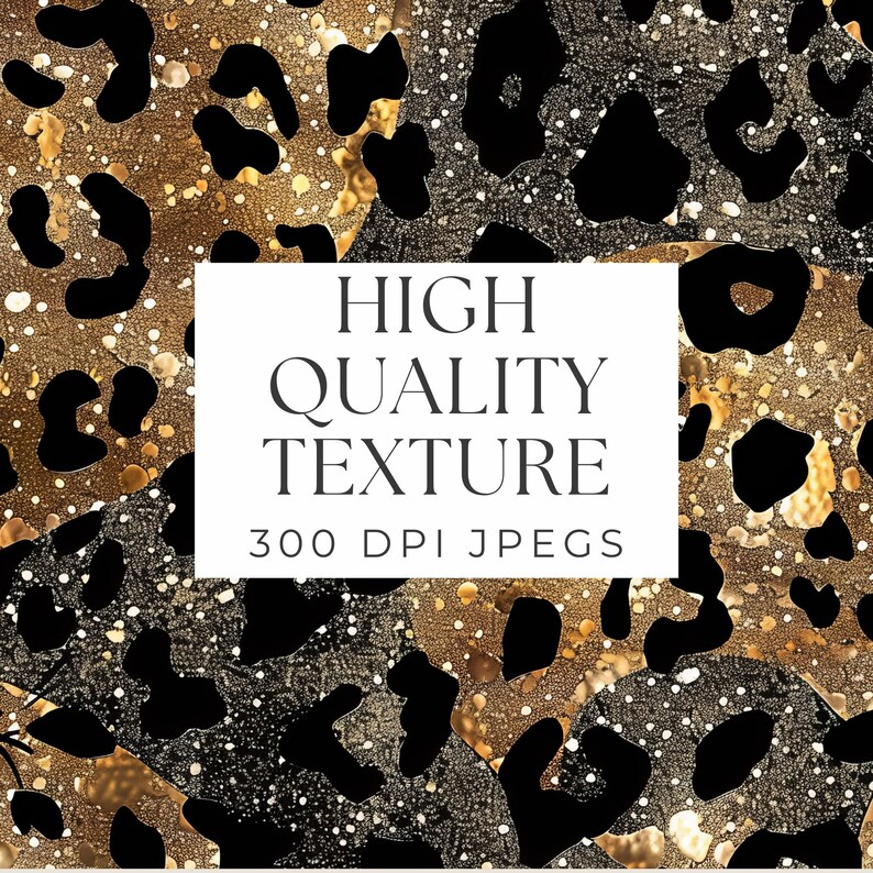 Glitter Leopard Safari Animal Print: Seamless Patterns (commercial Use ...
