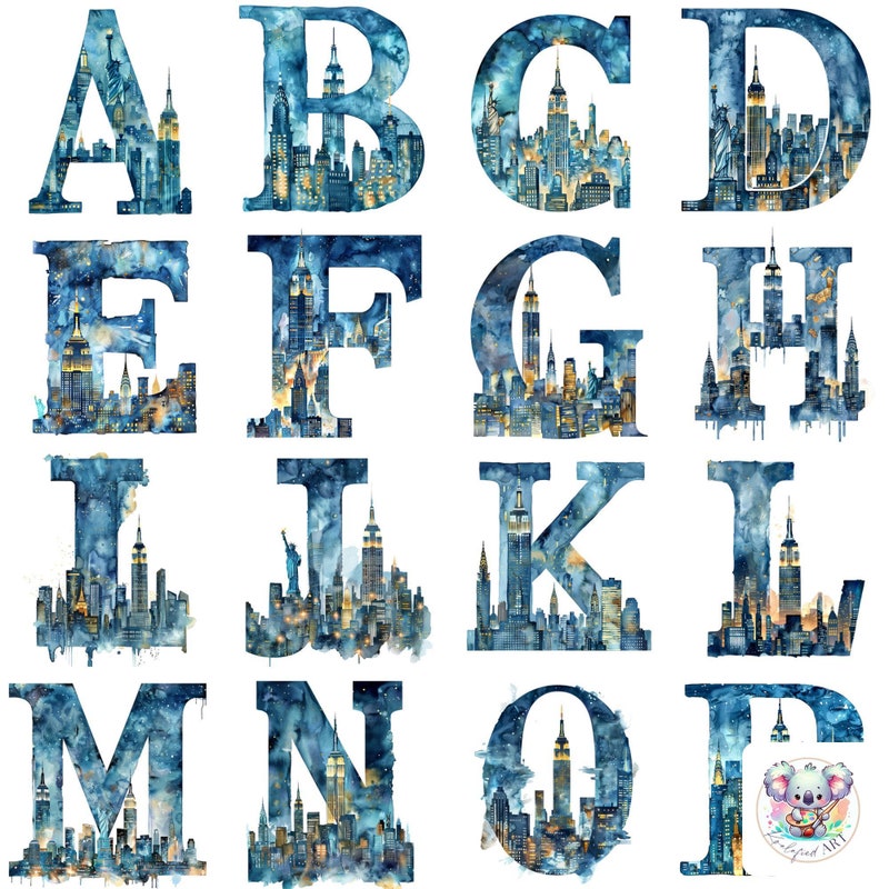 New York City Alphabet Poster - Etsy