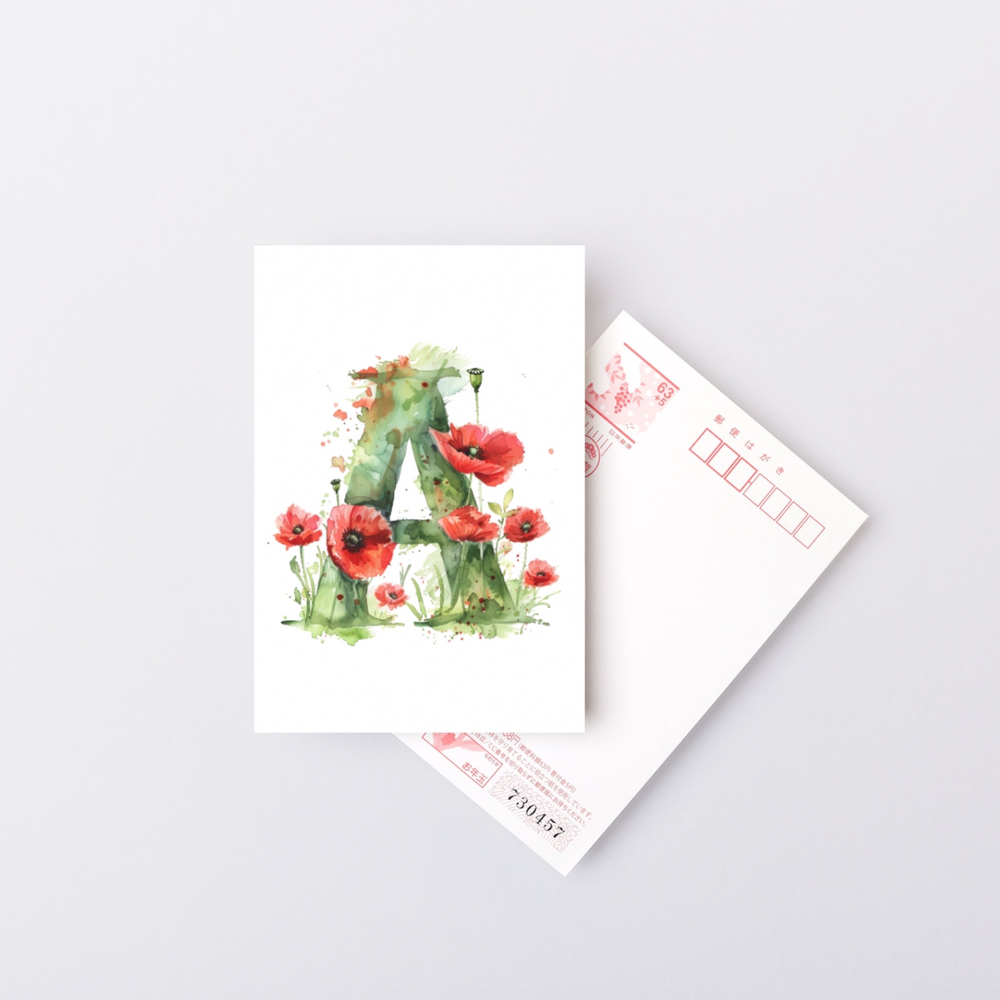 A-Z Watercolor Anzac Day Poppy Alphabet Clipart Set, 300 DPI Pngs ...