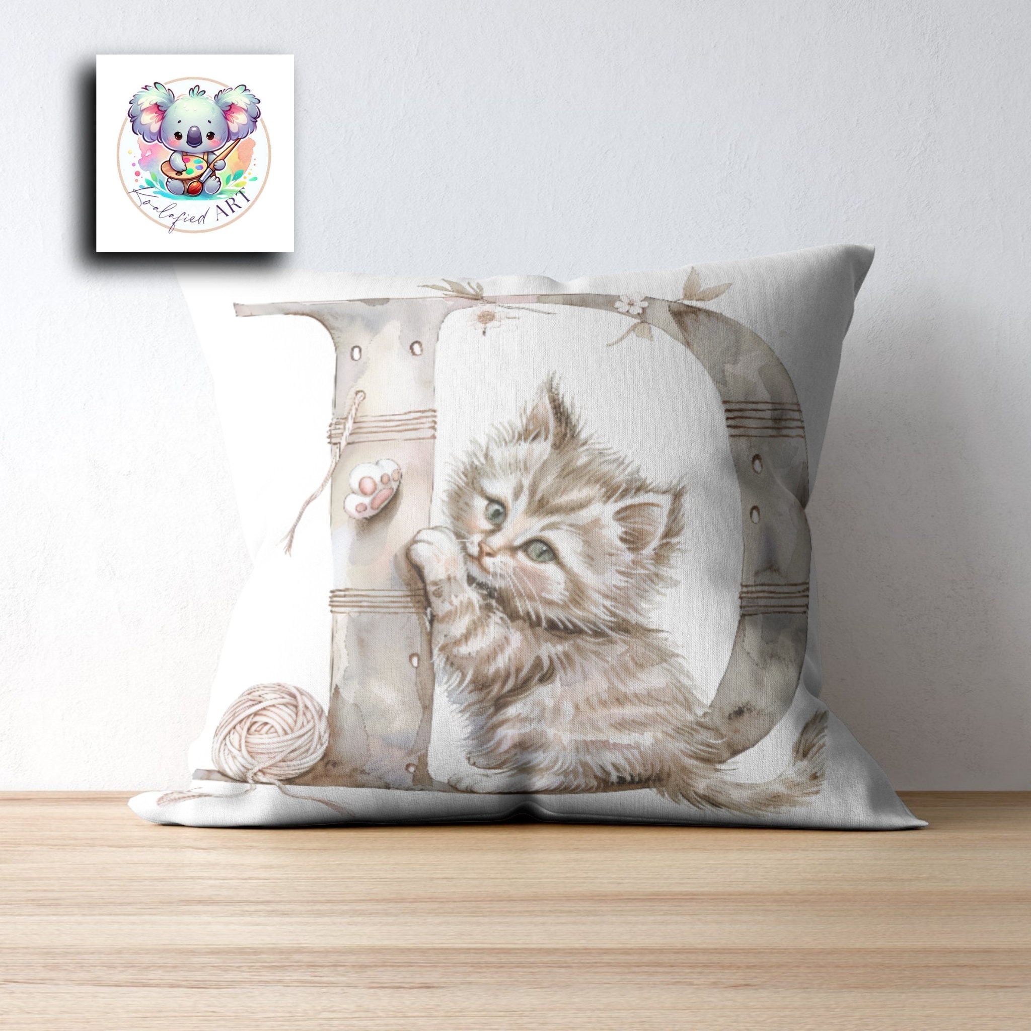 Playful Watercolor Cute Kittens Letter Alphabet Clipart 26 Unique Cat ...