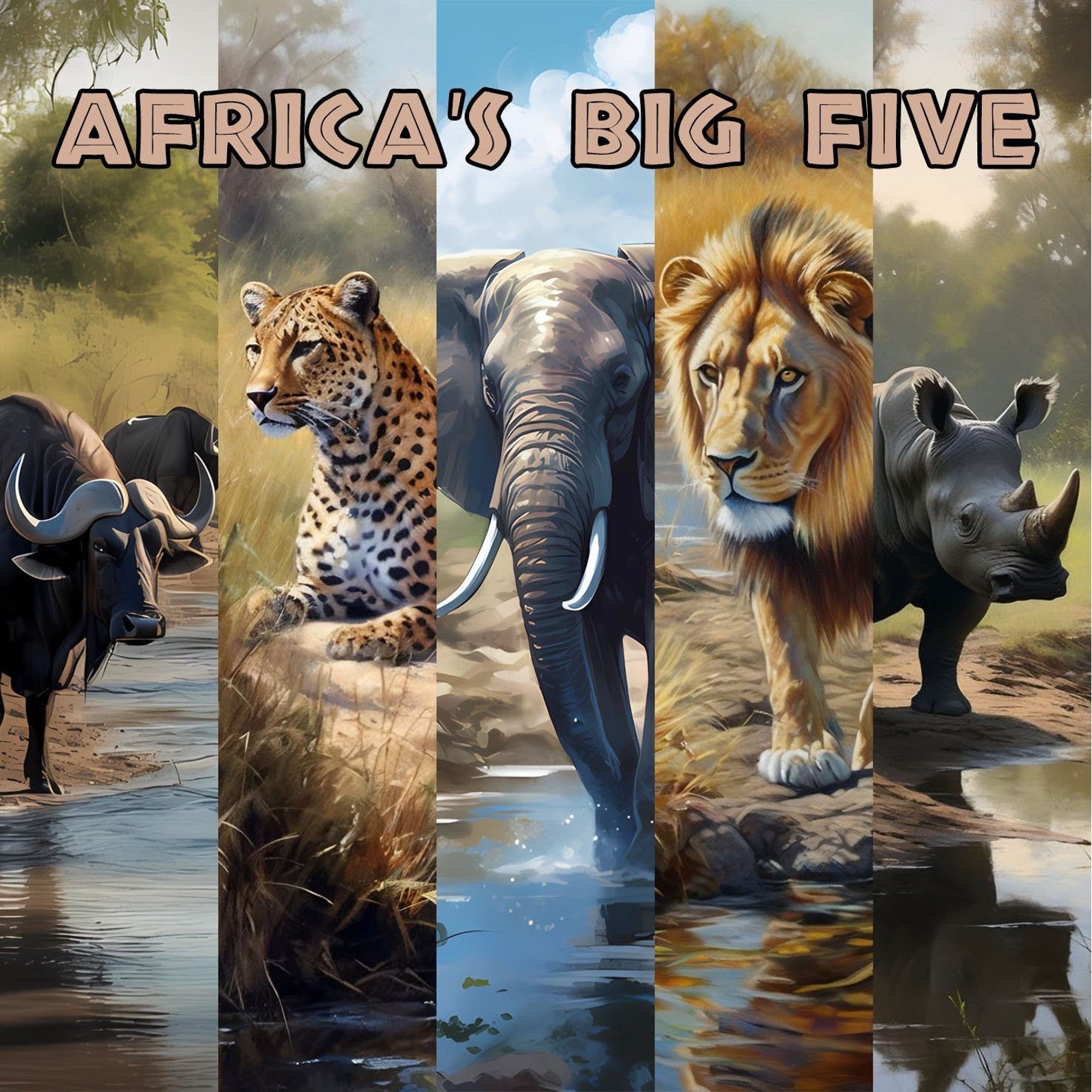 Africa's Big Five Digital Children's Book Birthday Gift Christmas Gift ...