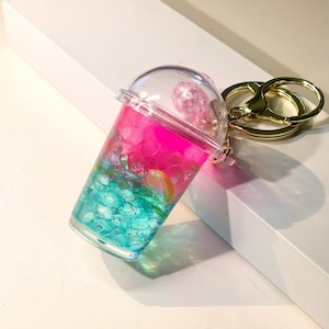 Custom Keychain | Mini Milk Tea Boba Keychain | Refreshing Mixed Soda ...