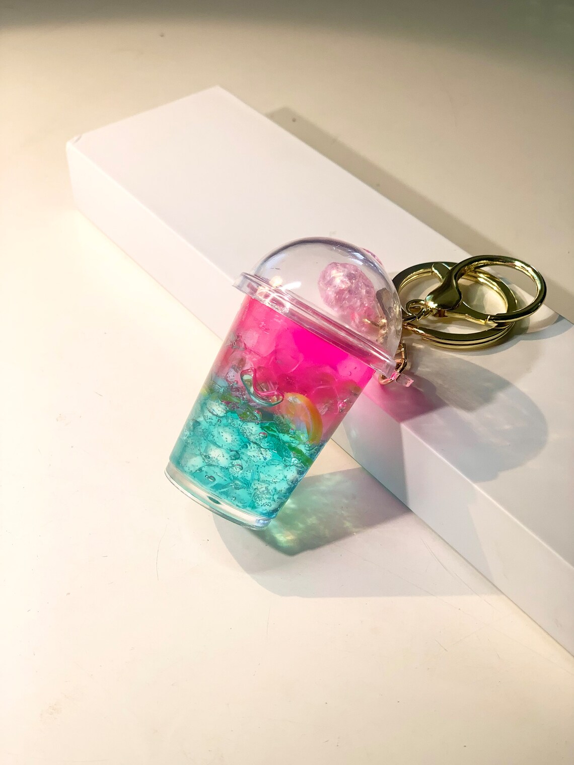 Custom Keychain Mini Milk Tea Boba Keychain Refreshing Mixed Soda Drink ...