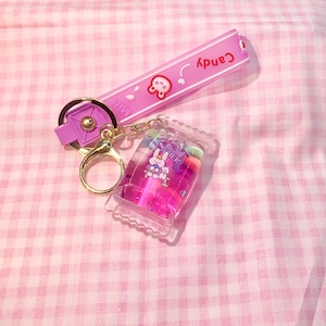 Milk Candy Liquid Keychain, Floating Oil Accessories/ Bag Charm ...