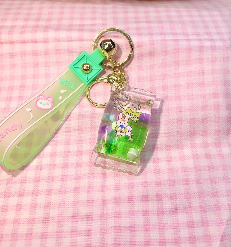 Milk Candy Liquid Keychain Floating Oil Accessories/ Bag - Etsy