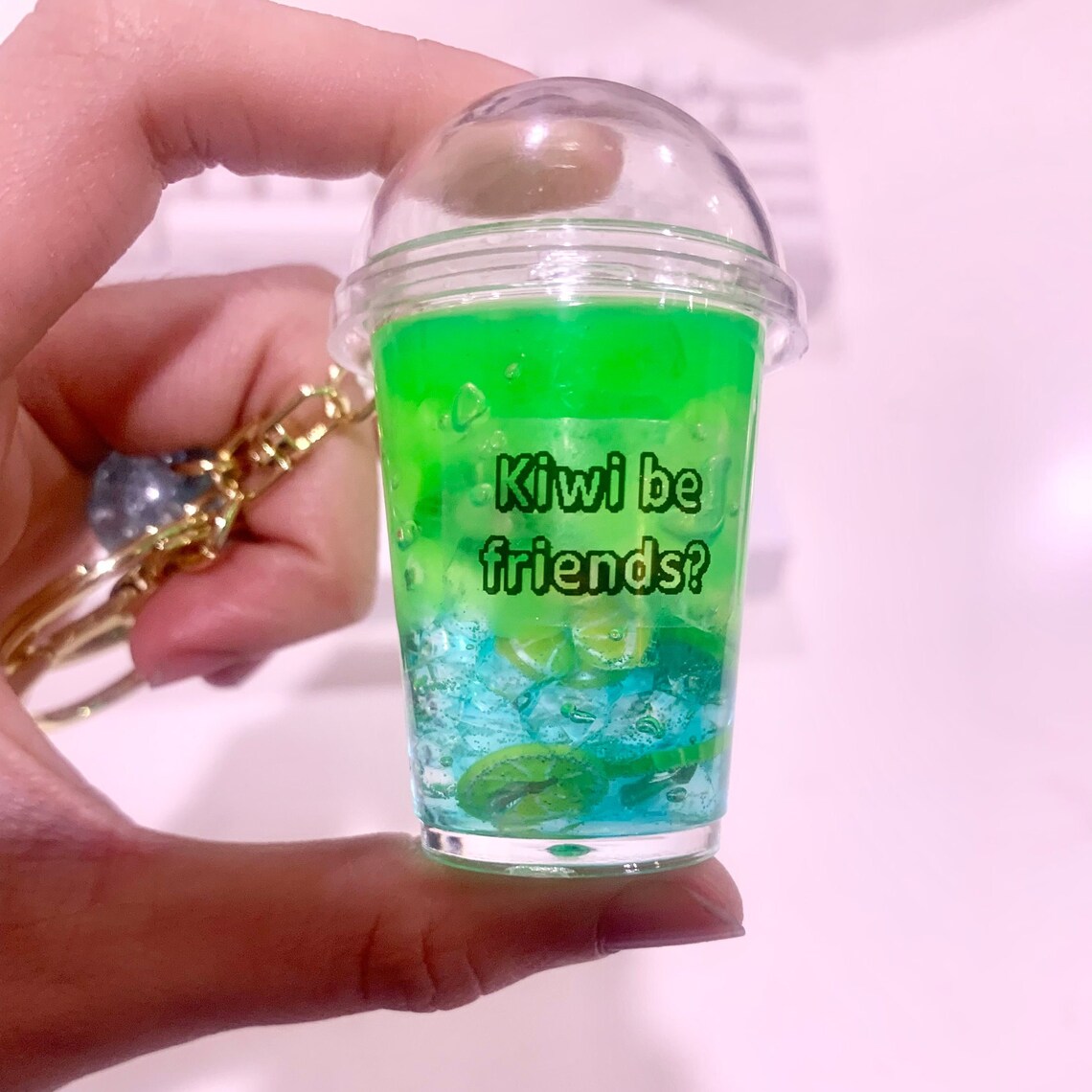 Custom Keychain Mini Milk Tea Boba Keychain Refreshing Mixed Soda Drink ...
