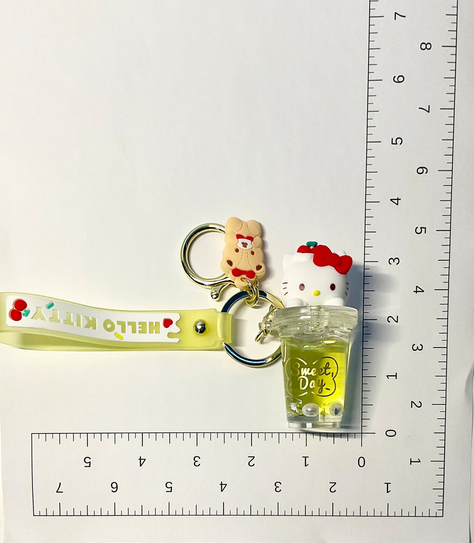 H.kitty Inspired Characters | Boba Milk Tea Liquid Keychain | Cute ...