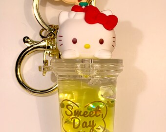 Cinnamo Inspired Characters | Boba Milk Tea Liquid Keychain | Cute ...