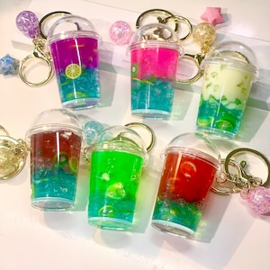 Custom Keychain | Mini Milk Tea Boba Keychain | Refreshing Mixed Soda ...