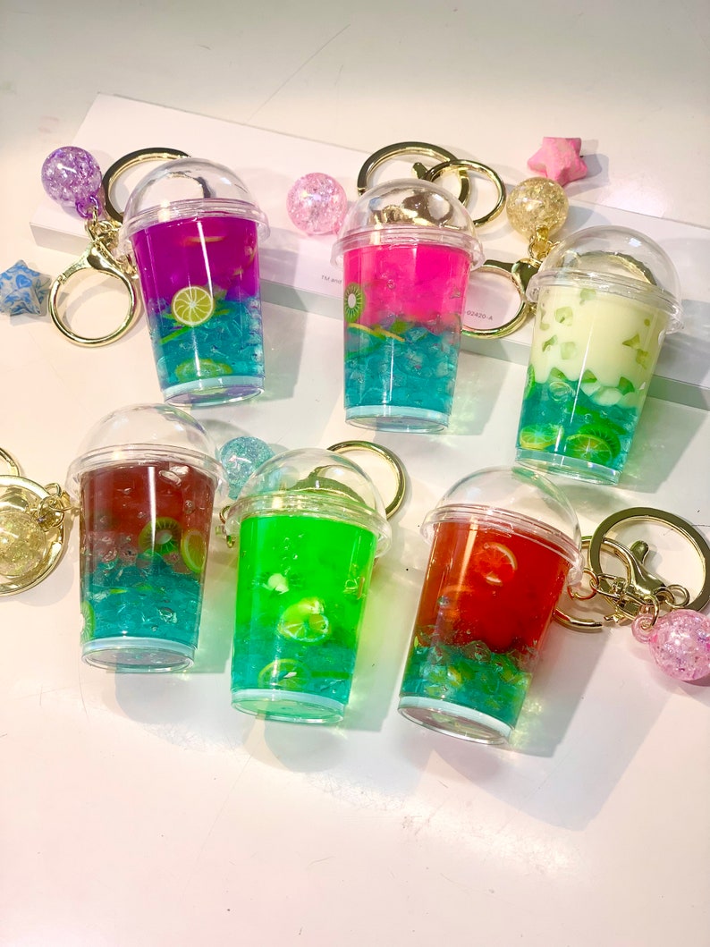 Custom Keychain Mini Milk Tea Boba Keychain Refreshing - Etsy