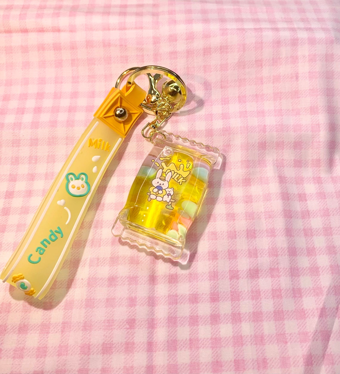 Milk Candy Liquid Keychain, Floating Oil Accessories/ Bag Charm ...