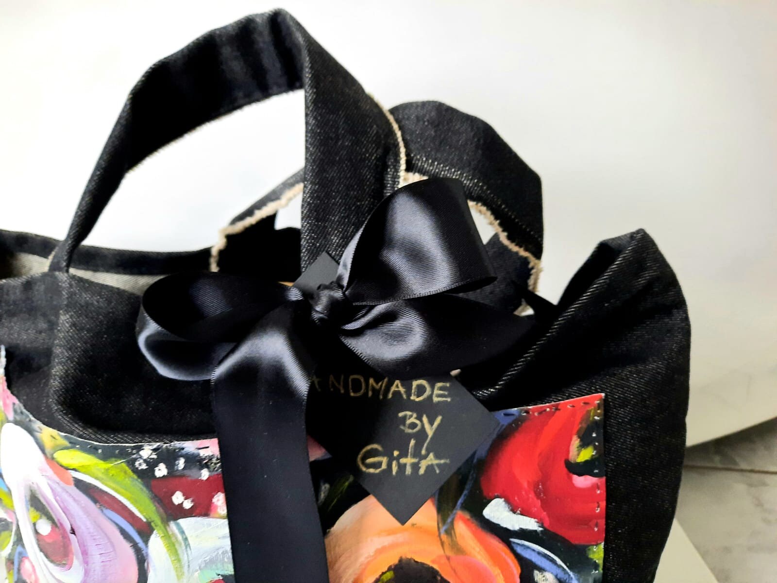 Handmade and Hand Painted Denim Bag Original Artwork - Etsy