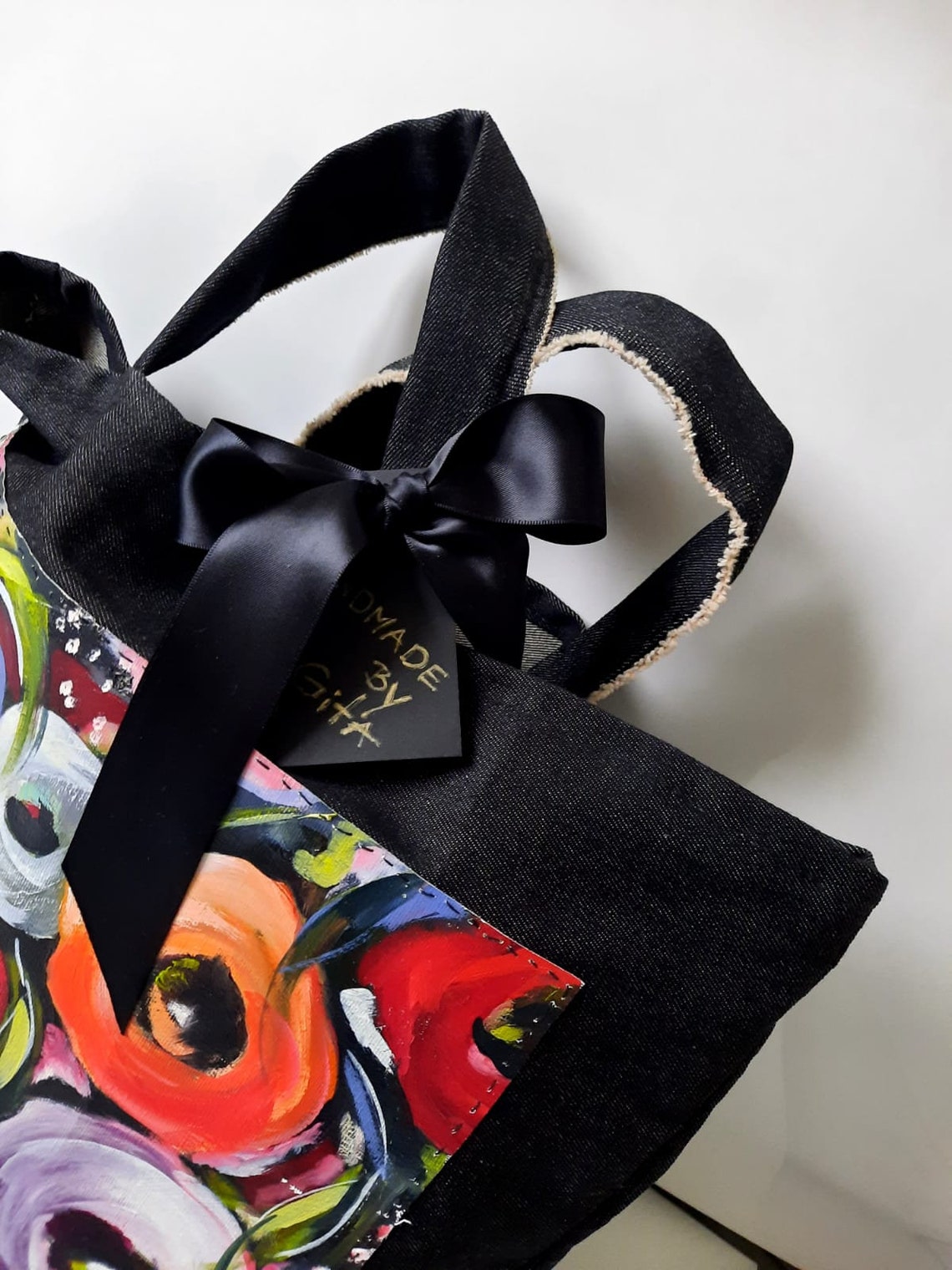 Handmade and Hand Painted Denim Bag Original Artwork - Etsy