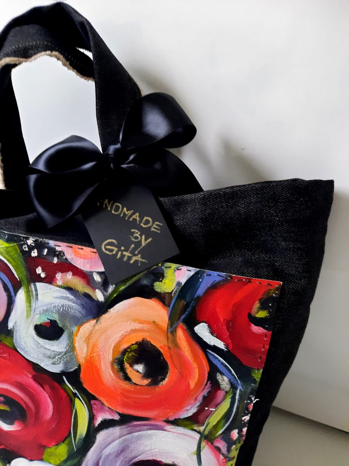 Handmade and Hand Painted Denim Bag Original Artwork - Etsy