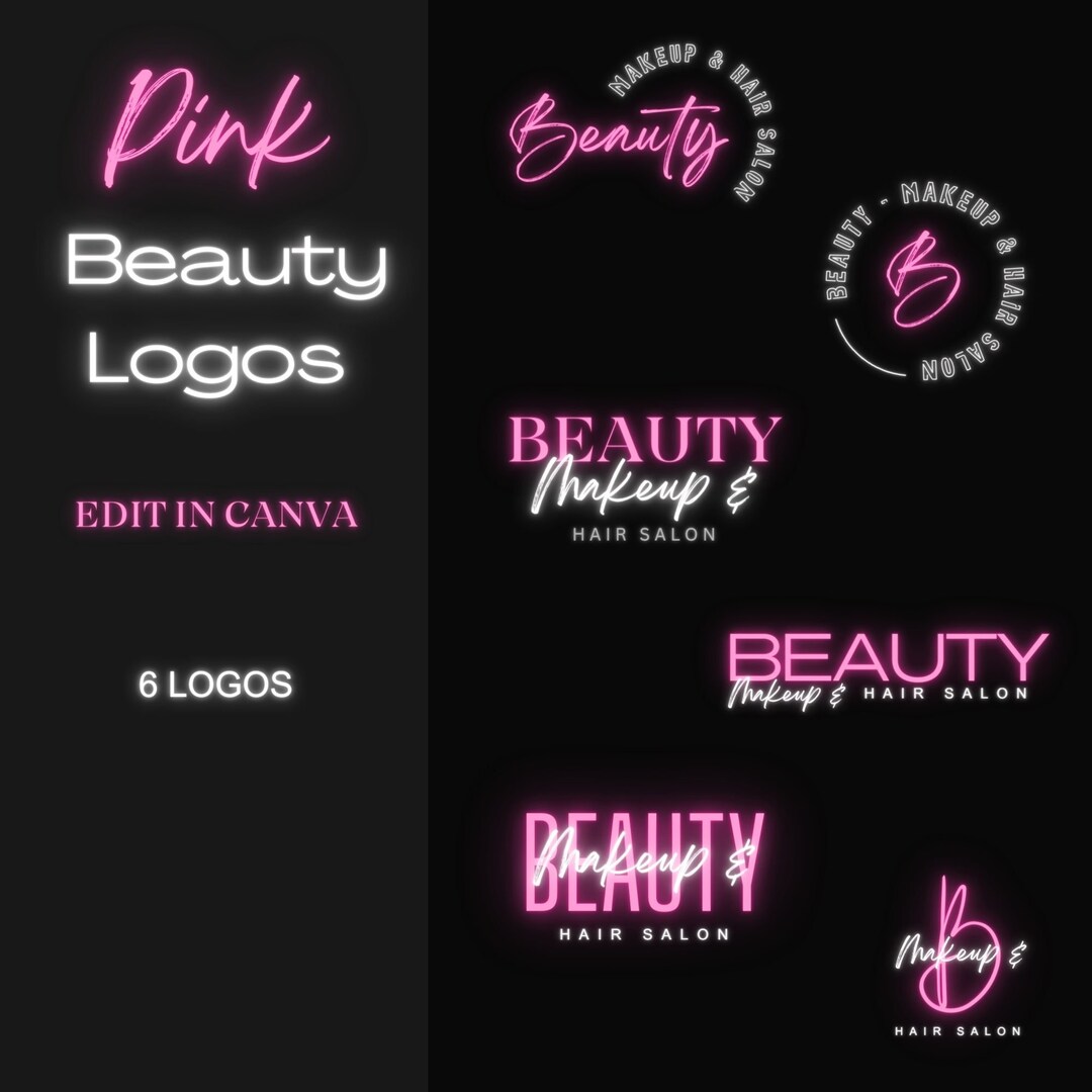 Pink Beauty Logo, Nail Tech, Lash Tech, Aesthetics, DIY Beauty Salon ...