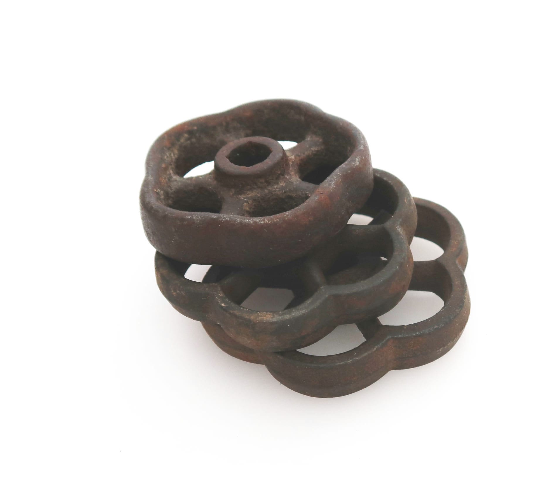 Cast Iron Valve Handles, Set Industrial Valve Knobs, Rusty Faucet ...