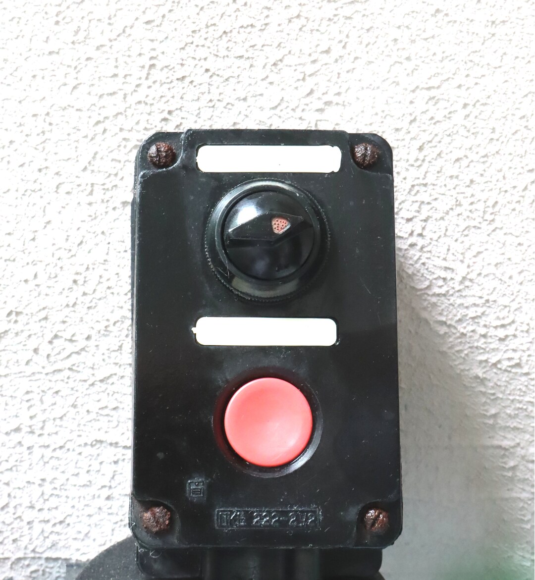 Vintage Stop Switch Electric Push Buttons, Bakelite Industrial Console ...