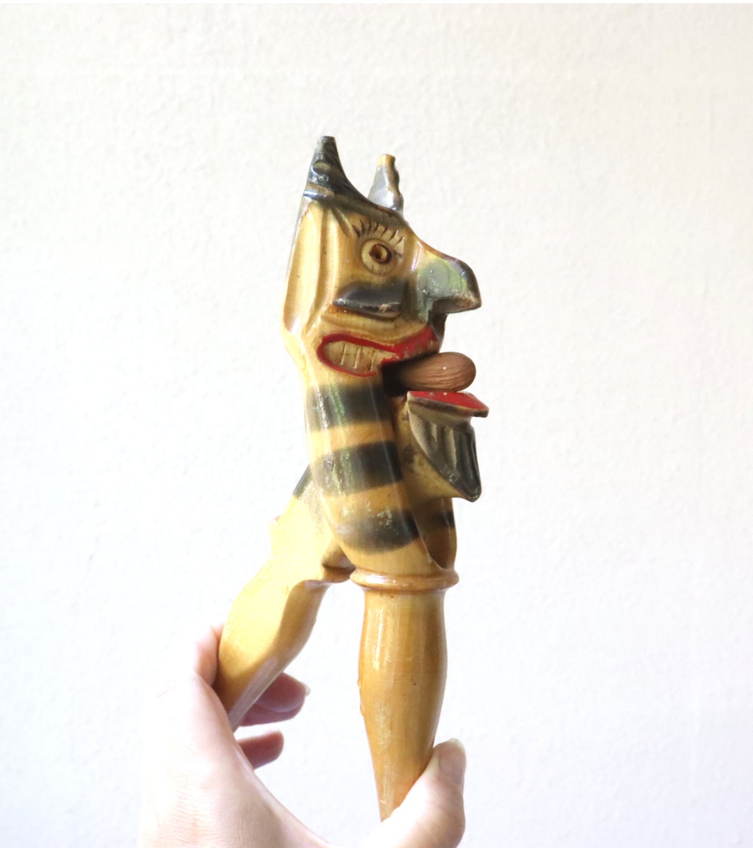 Unique Nut Cracker, Vintage Wooden Hand Carved Nutcracker, Nut Cracker ...
