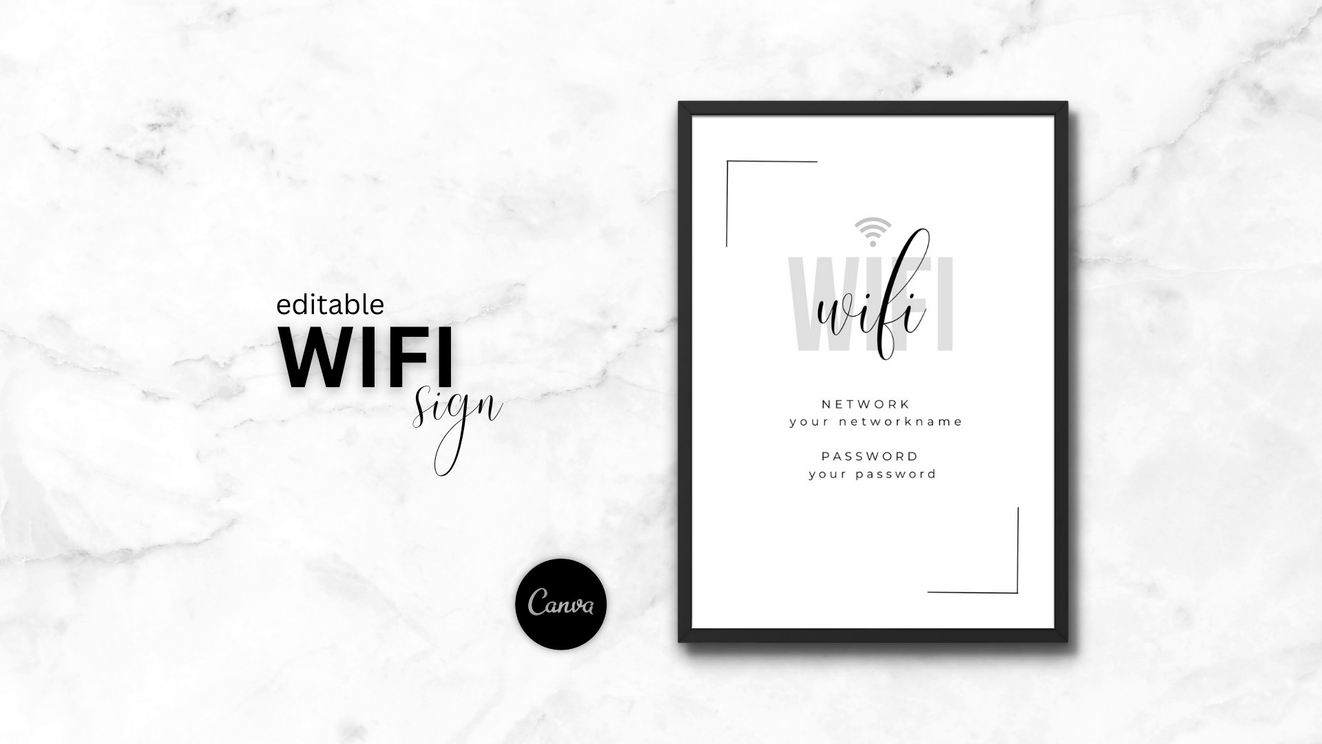 Wifi Password Sign Printable, Wifi Sign, Wifi Password Sign, Editable ...