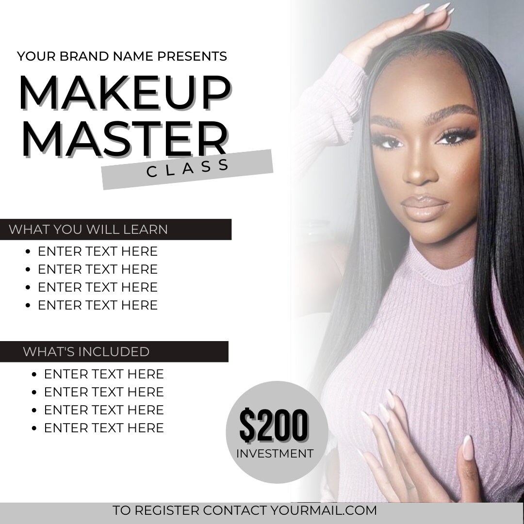 Masterclass Flyer, Master Class Flyer Template, Social Media Template ...