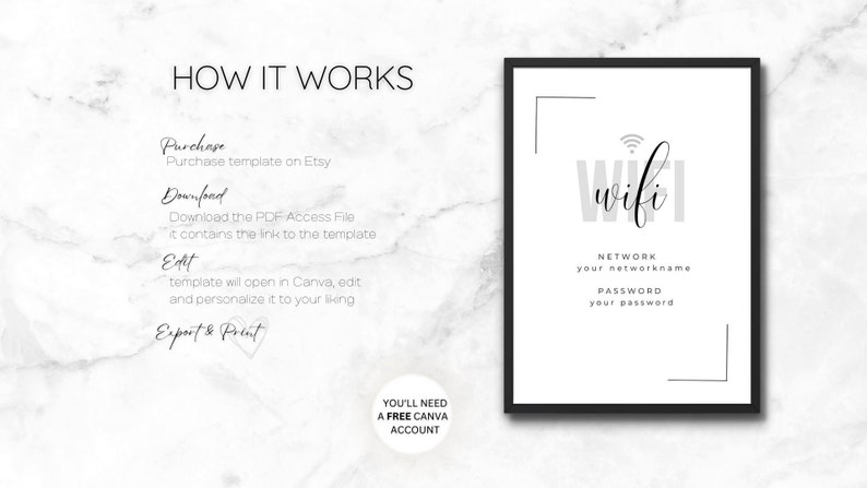 Wifi Password Sign Printable, Wifi Sign, Wifi Password Sign, Editable ...