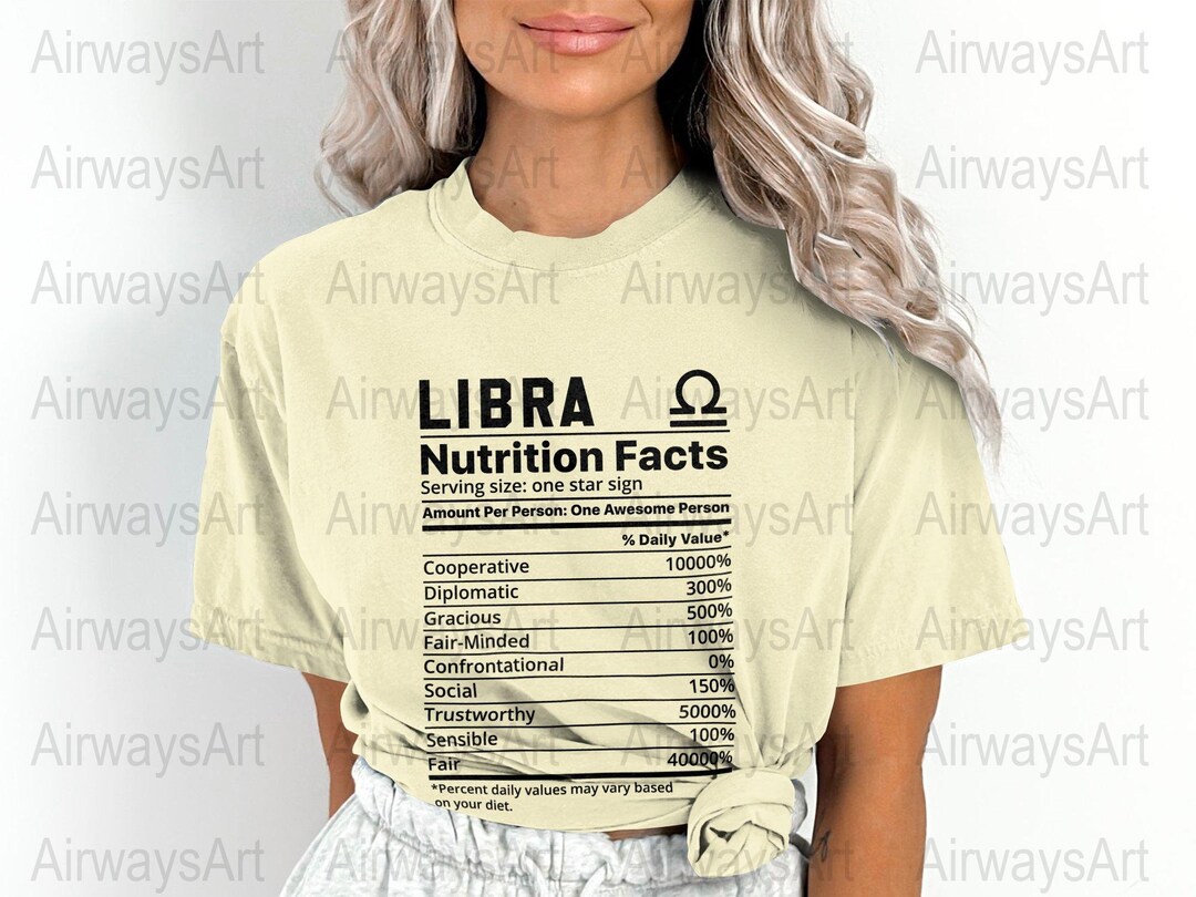 Libra Zodiac Nutrition Facts SVG, Astrology Sign PNG, Digital Download ...
