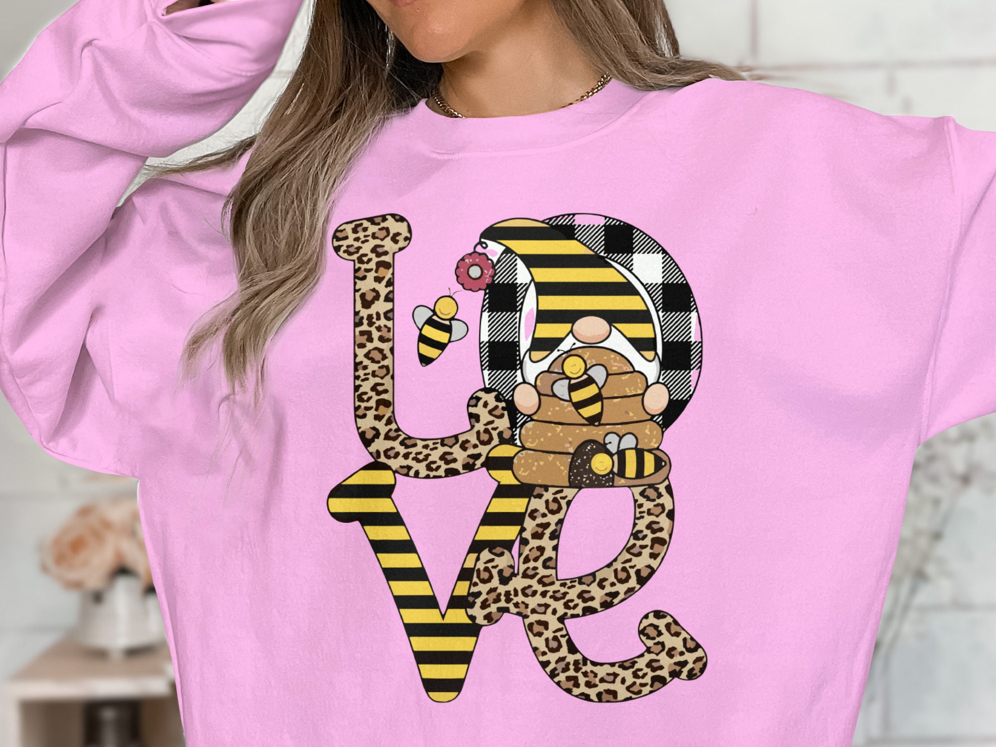 Leopard Print Love Bee Design, Instant Download PNG, Sublimation ...