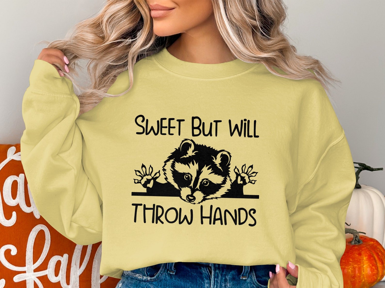 Raccoon PNG , Funny Quote Design, Sweet but Will Throw Hands, Raccoon ...