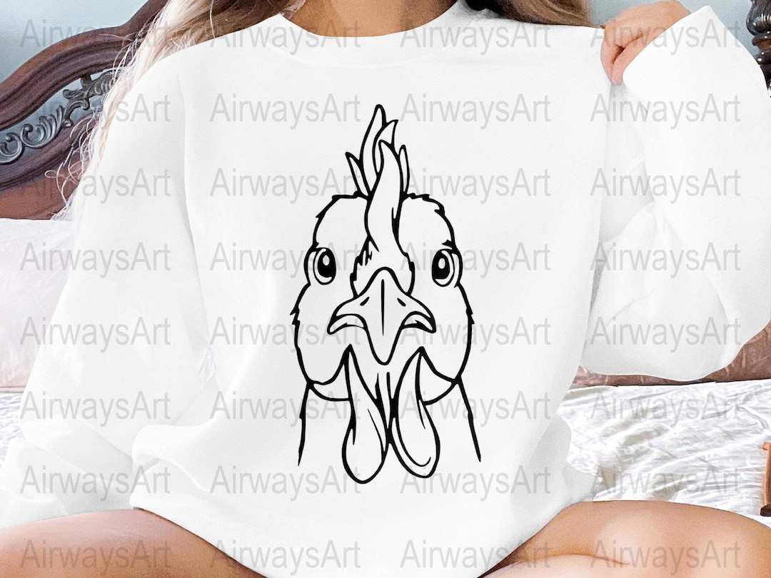 Chicken Head Outline PNG, Trendy Farm Animal Clipart, Digital Download ...