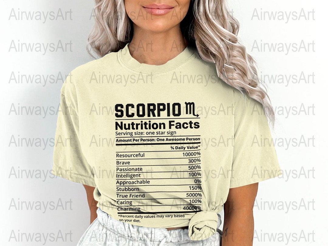 Scorpio Nutrition Facts Svg Zodiac Sign Png Astrology Print File