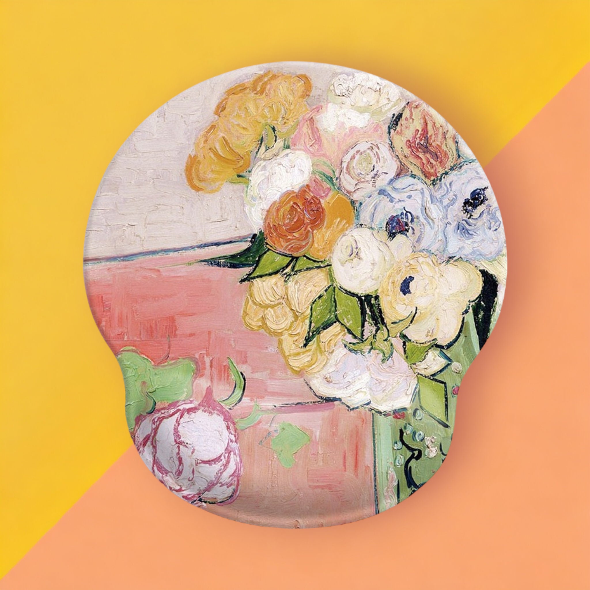 Van Gogh Oil Painting Red Rose Mouse Pad Wrist Care Mouse - Etsy