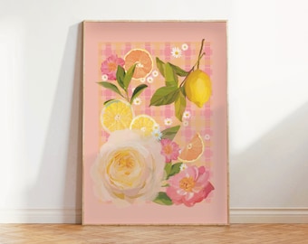 Farmhouse Summer Fruit Truck Lemons Pink Lemons Lemon - Etsy
