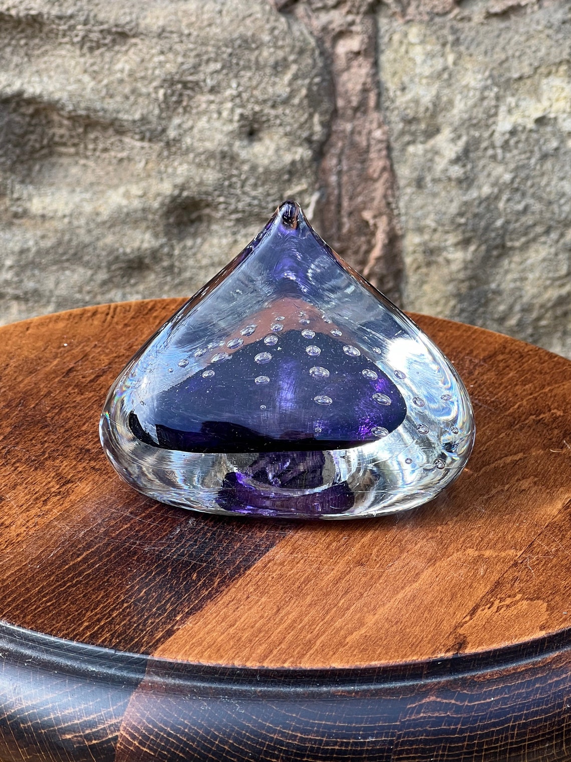 Vintage Adam Jablonski Purple Suspended Bubbles Paperweight - Etsy