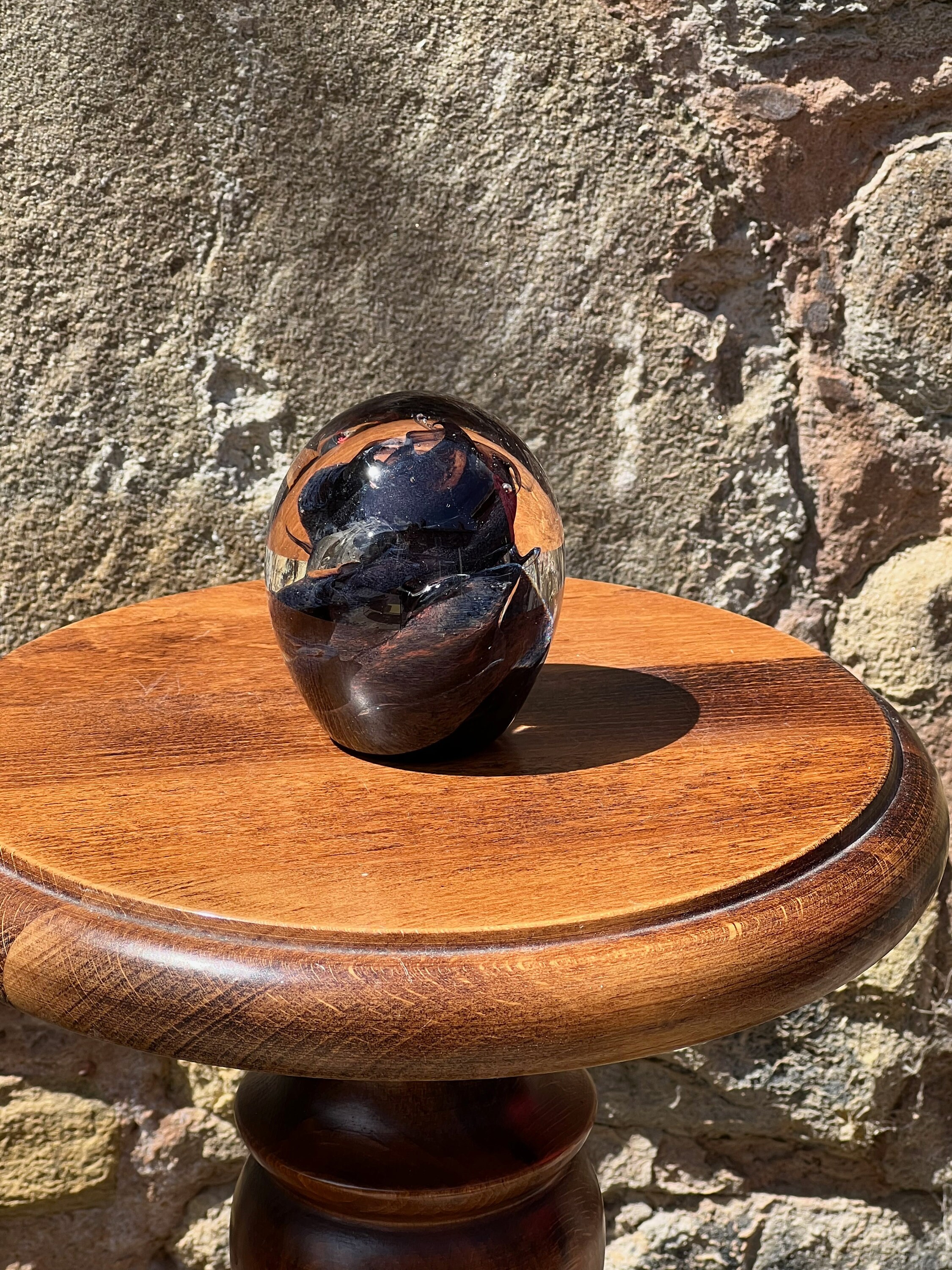 Unusual Black Dark Brown Bronze and Clear Paperweight Home - Etsy