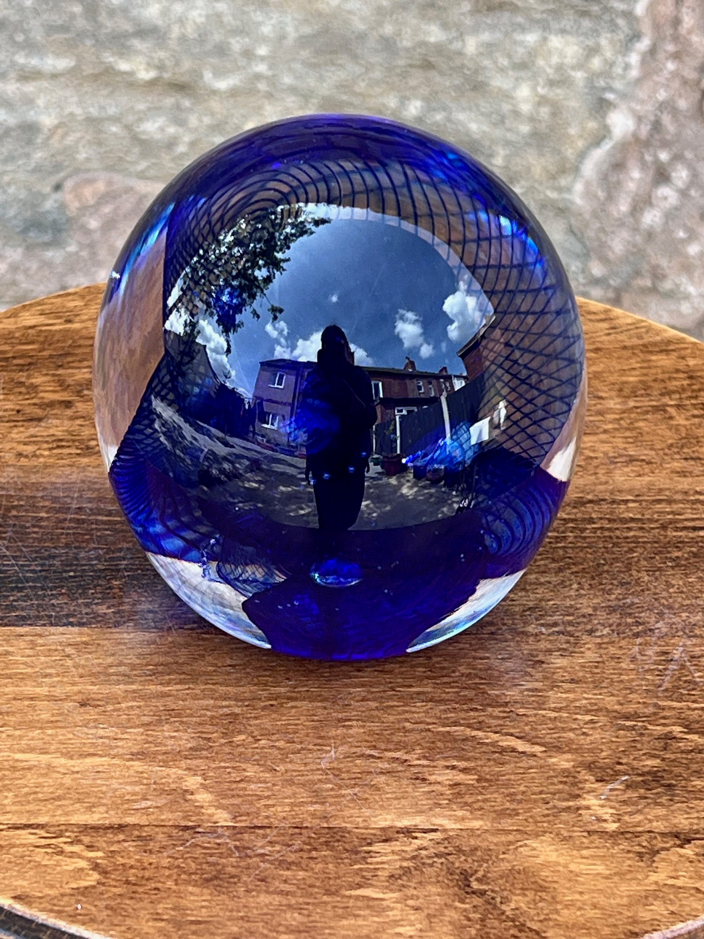 Stunning and Rare Paperweight by Robert Held From Canada Blue Art Glass ...