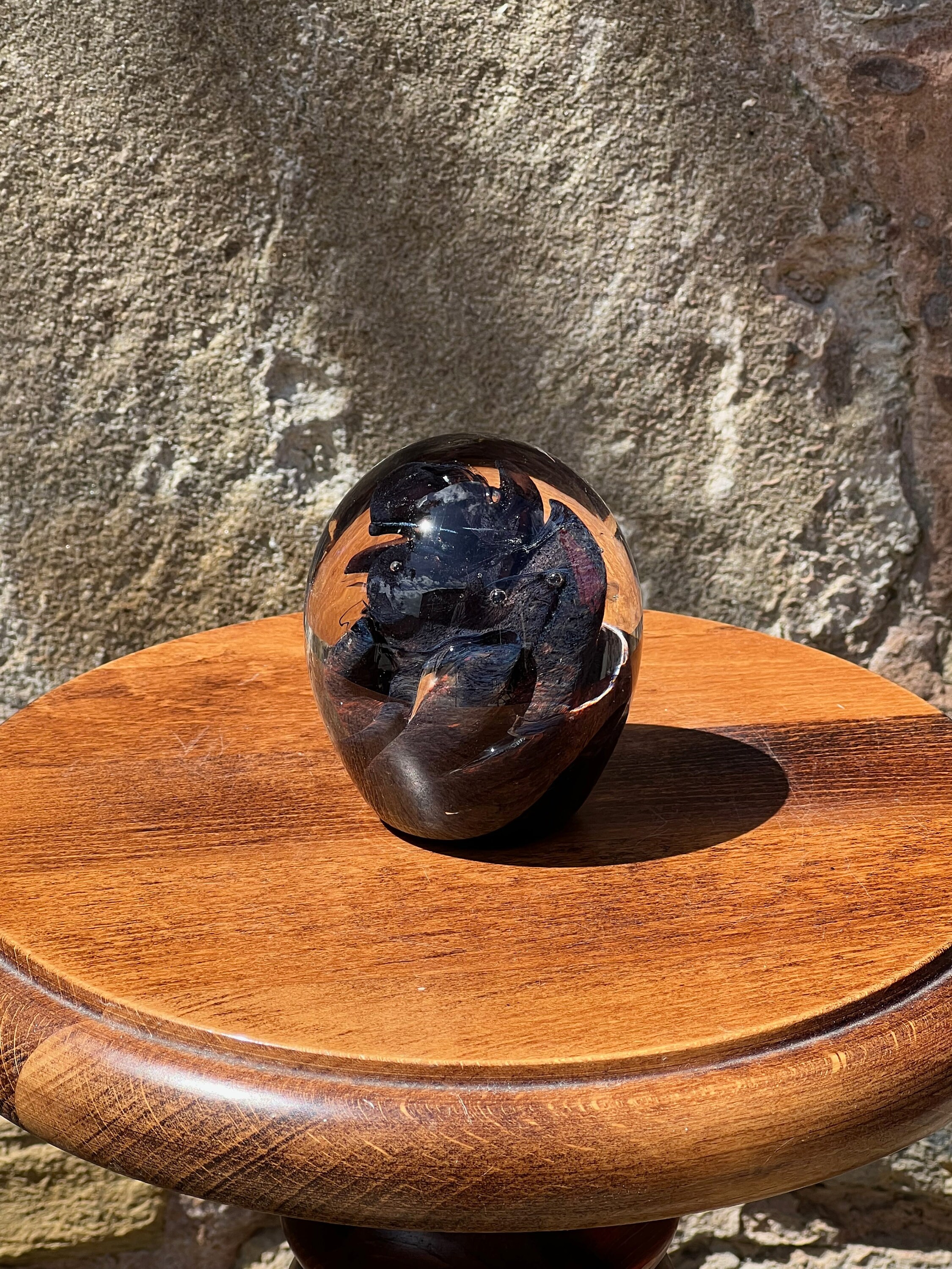 Unusual Black Dark Brown Bronze and Clear Paperweight Home - Etsy