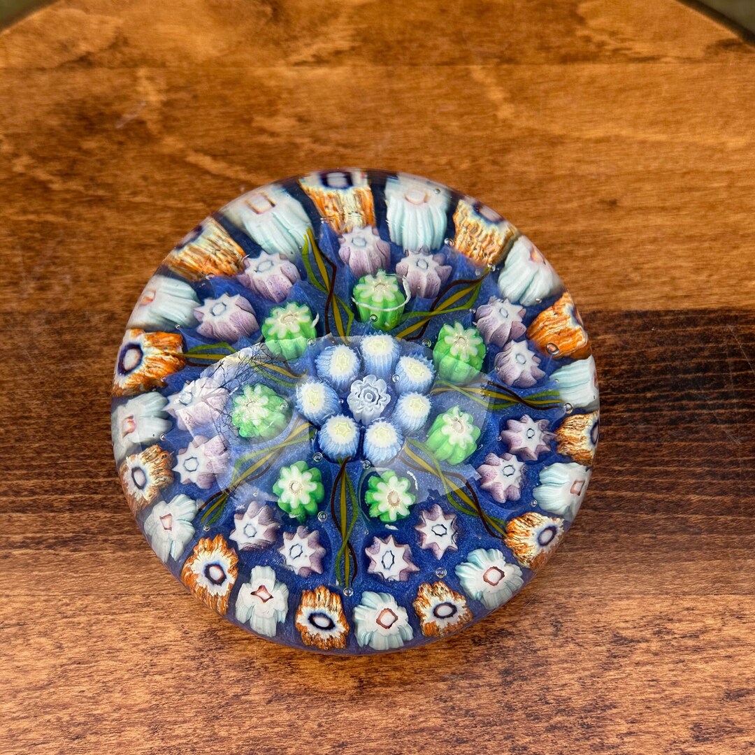 Beautiful Vintage Large Scottish Vasart Millefiori Paperweight ...