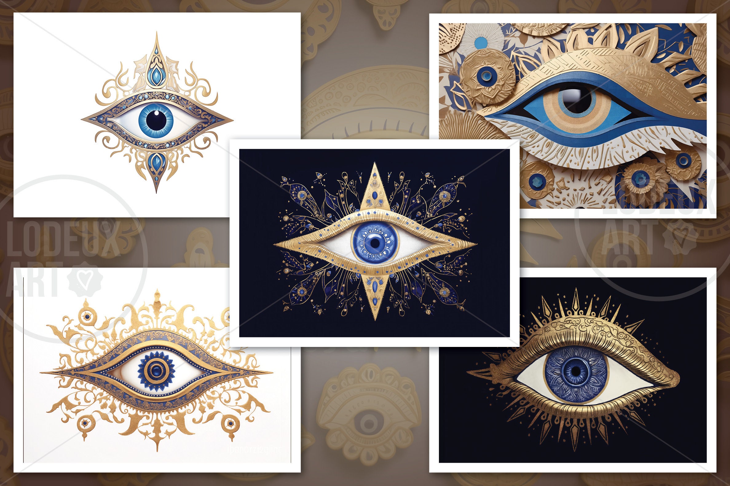 10 Vintage Evil Eye Illustrations Set Junk Journal Ephemera Scrapbook ...