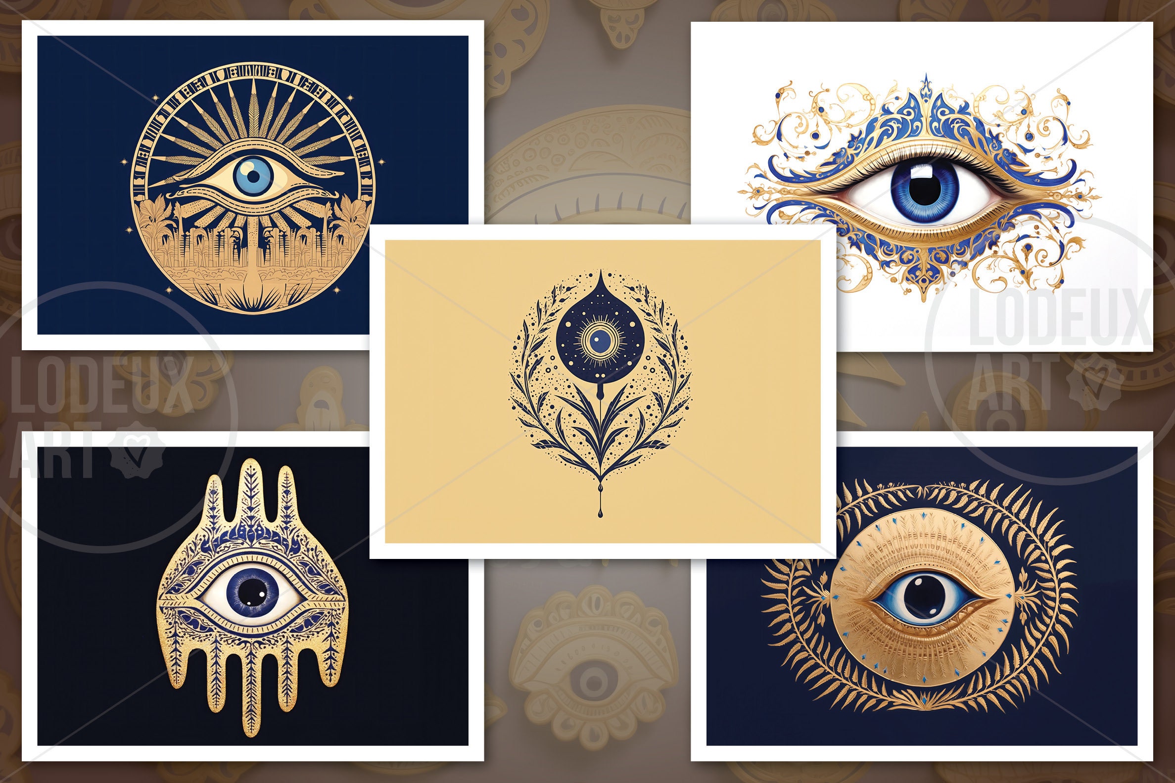 10 Vintage Evil Eye Illustrations Set Junk Journal Ephemera Scrapbook ...