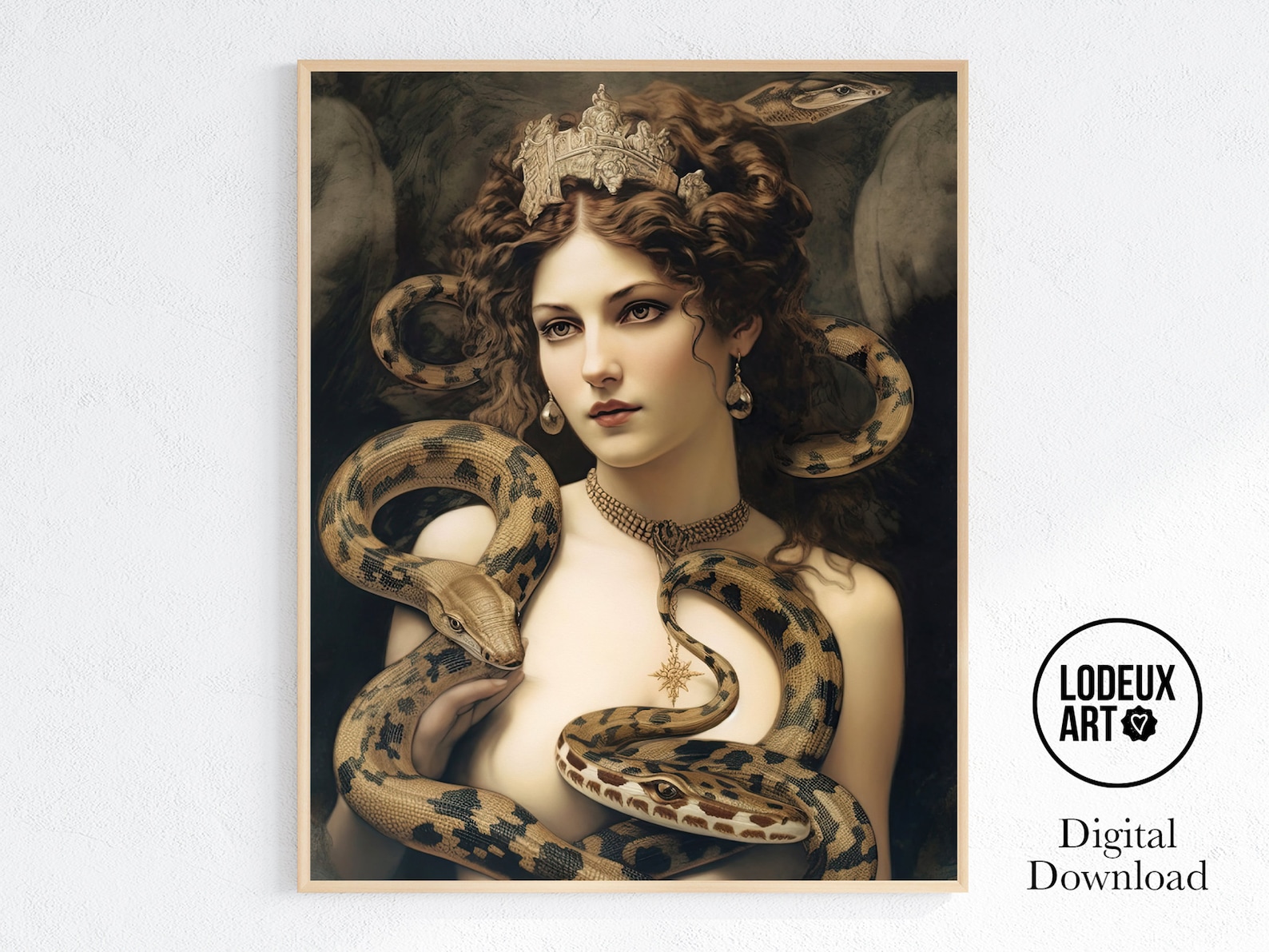 Goddess LILITH With Snakes Commercial Use Mesopotamian Mythology Mysticism Wicca Art Occult Dark ...