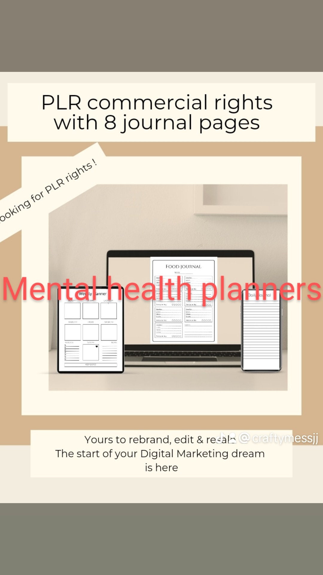 Resale Rights Journal Diary Pages in the Theme of Mental Health ...