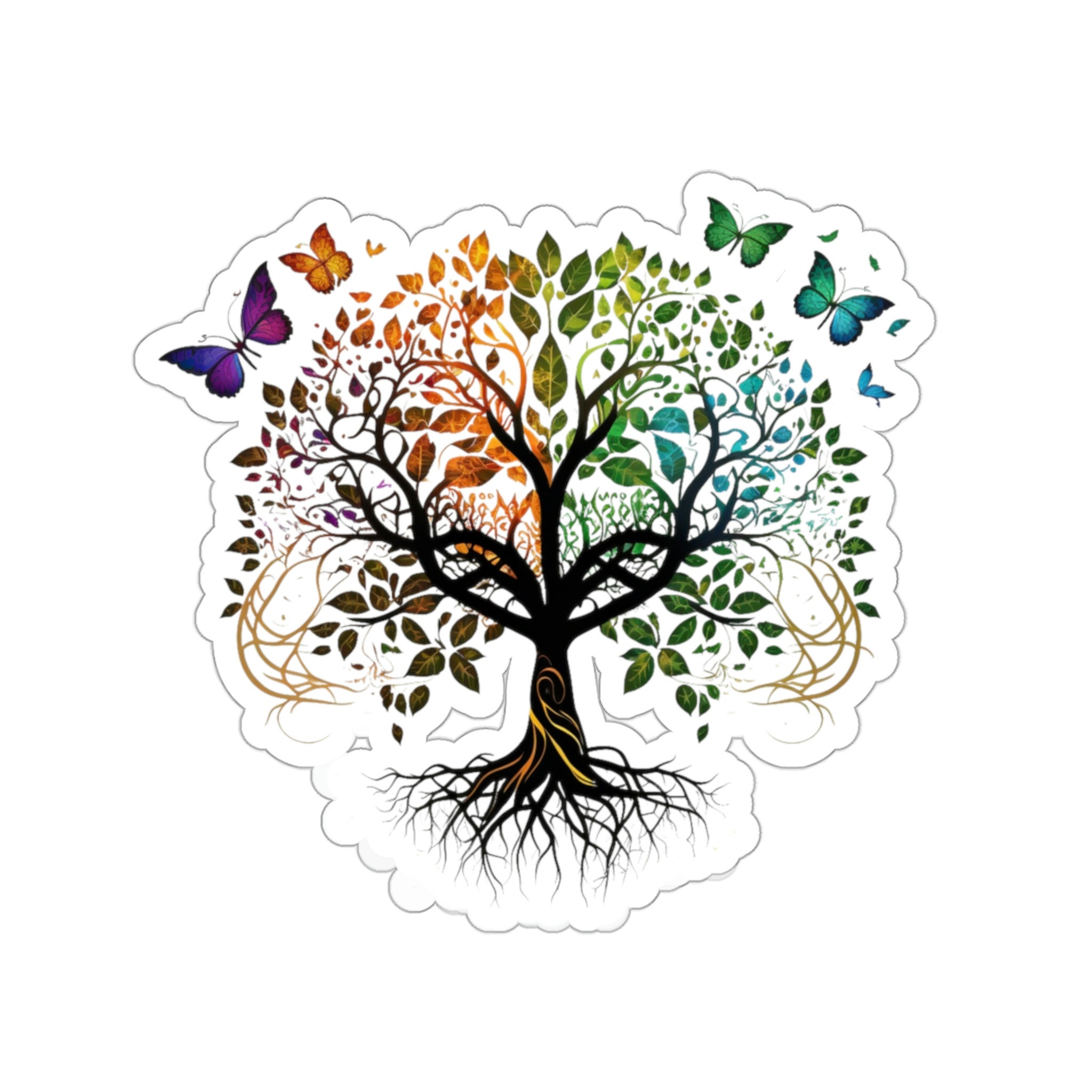 Tree of Life Sticker, Chakra Tree Sticker, Spiritual Kiss-cut Stickers ...