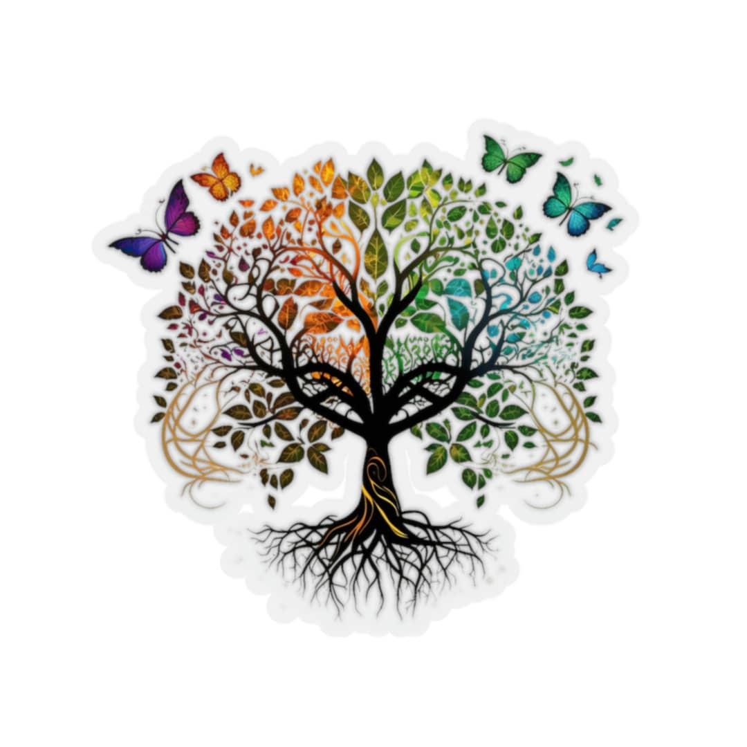 Tree of Life Sticker, Chakra Tree Sticker, Spiritual Kiss-cut Stickers ...