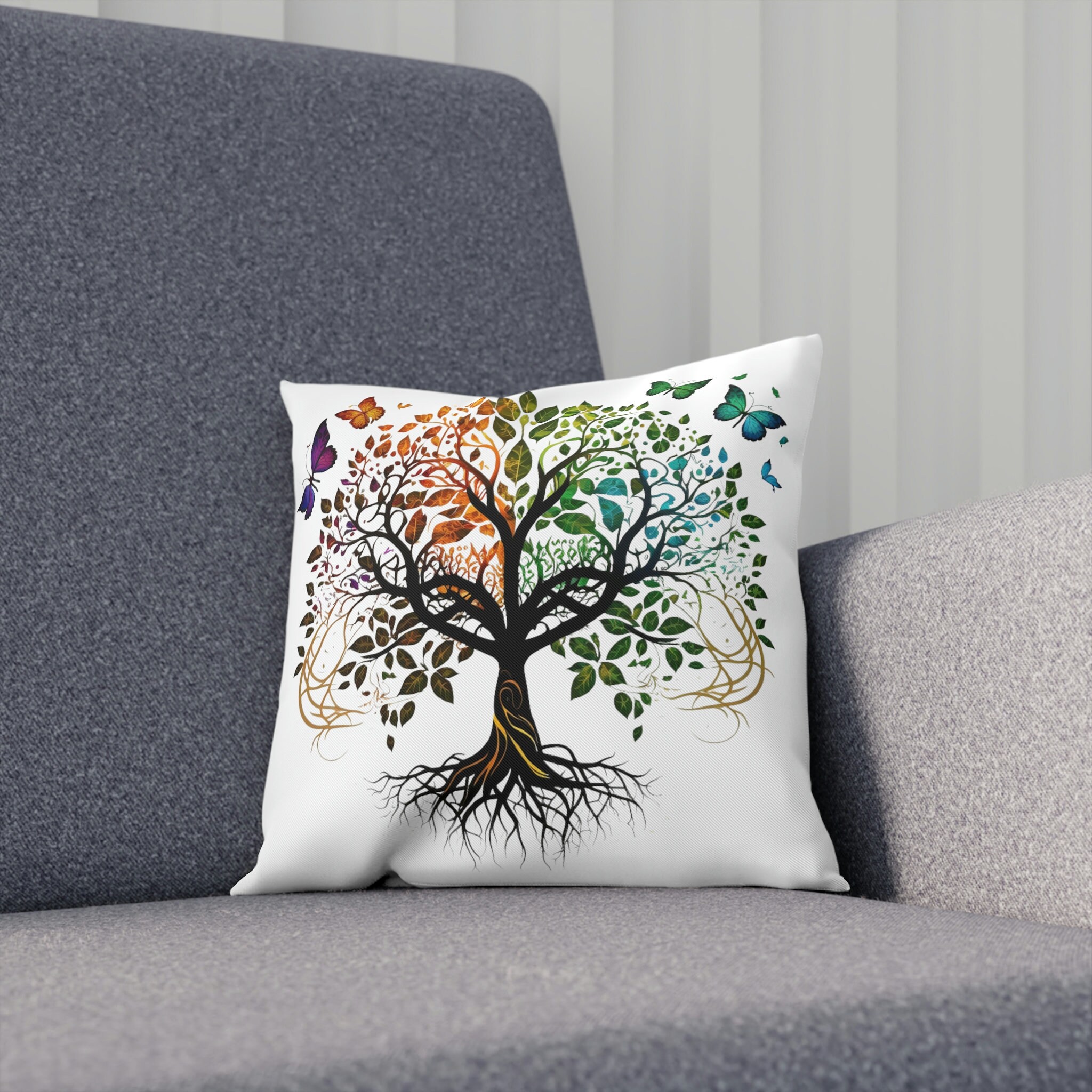 Spiritual Home Décor, Tree of Life Pillow, Flower of Life, Chakra ...