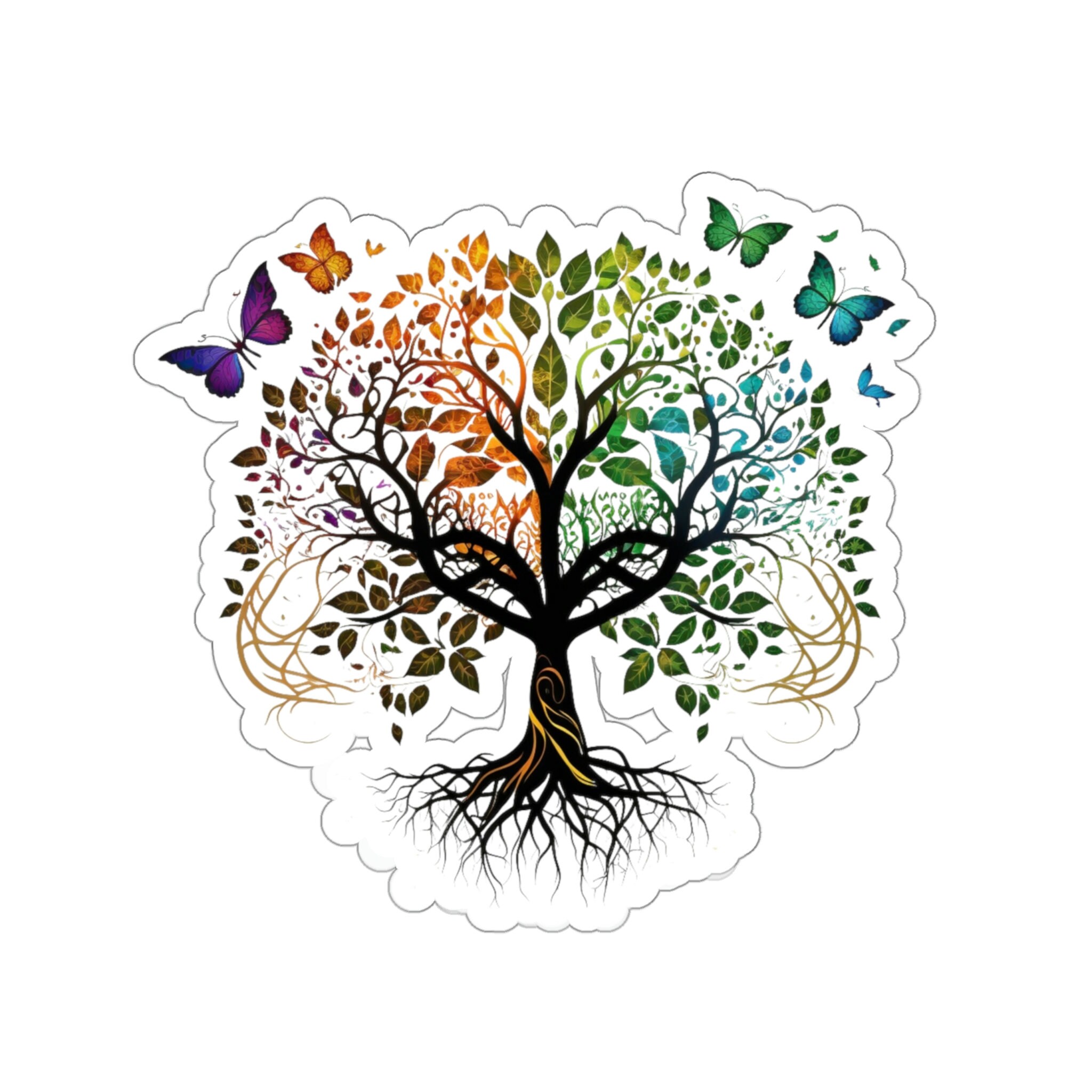 Tree of Life Sticker, Chakra Tree Sticker, Spiritual Kiss-cut Stickers ...