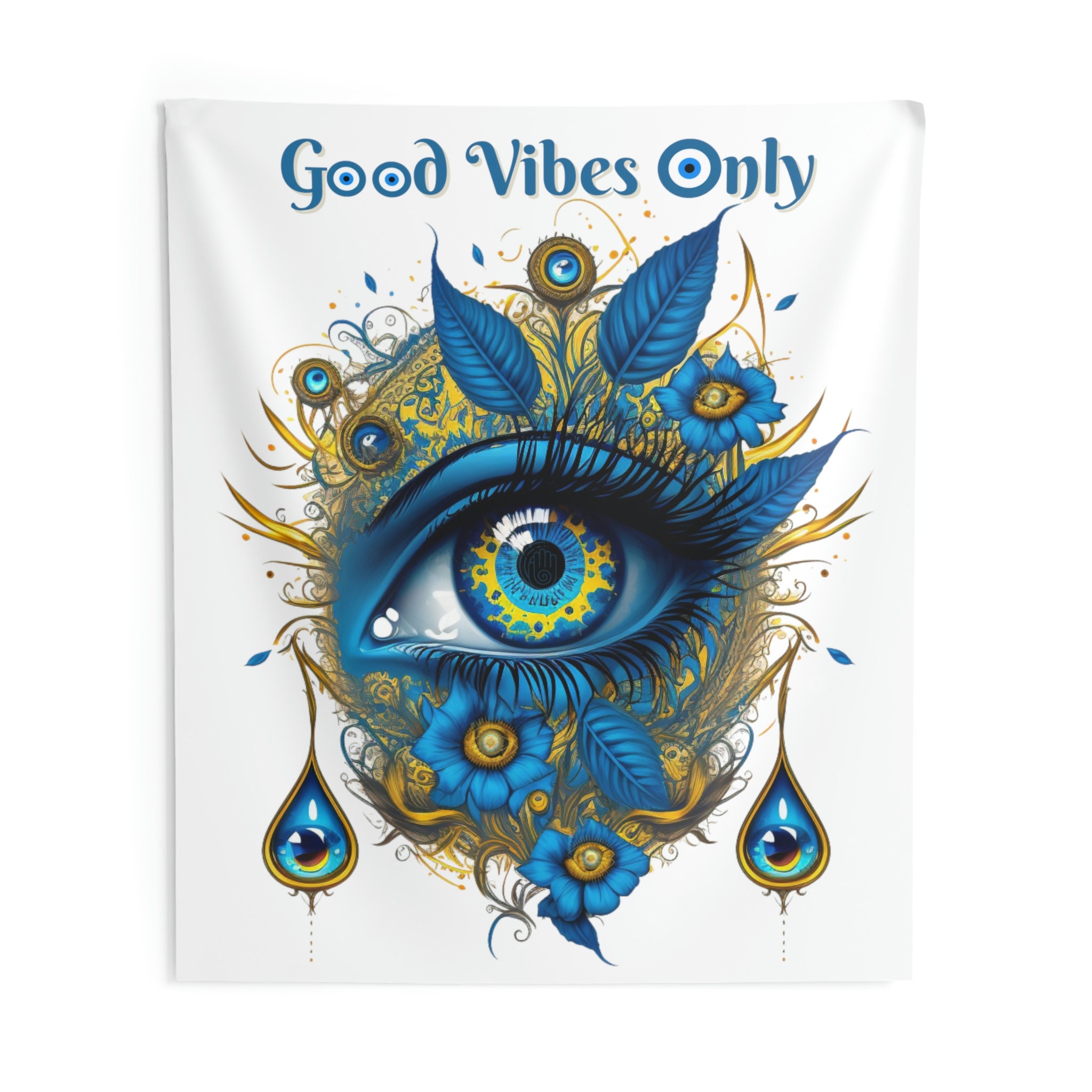 Evil Eye Good Vibes Tapestry, Evil Eye Tapestry, Spiritual Tapestry ...