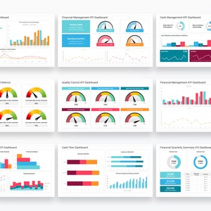 KPI Dashboard Powerpoint Template Diagrams - Etsy