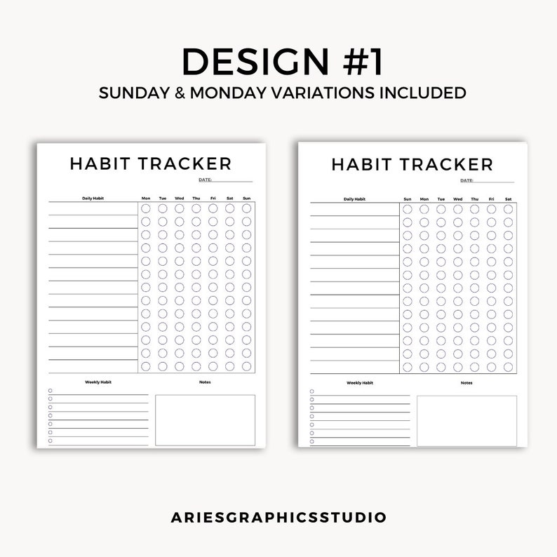 Weekly Habit Tracker Printable, Habit Tracker Template, Routine Tracker ...