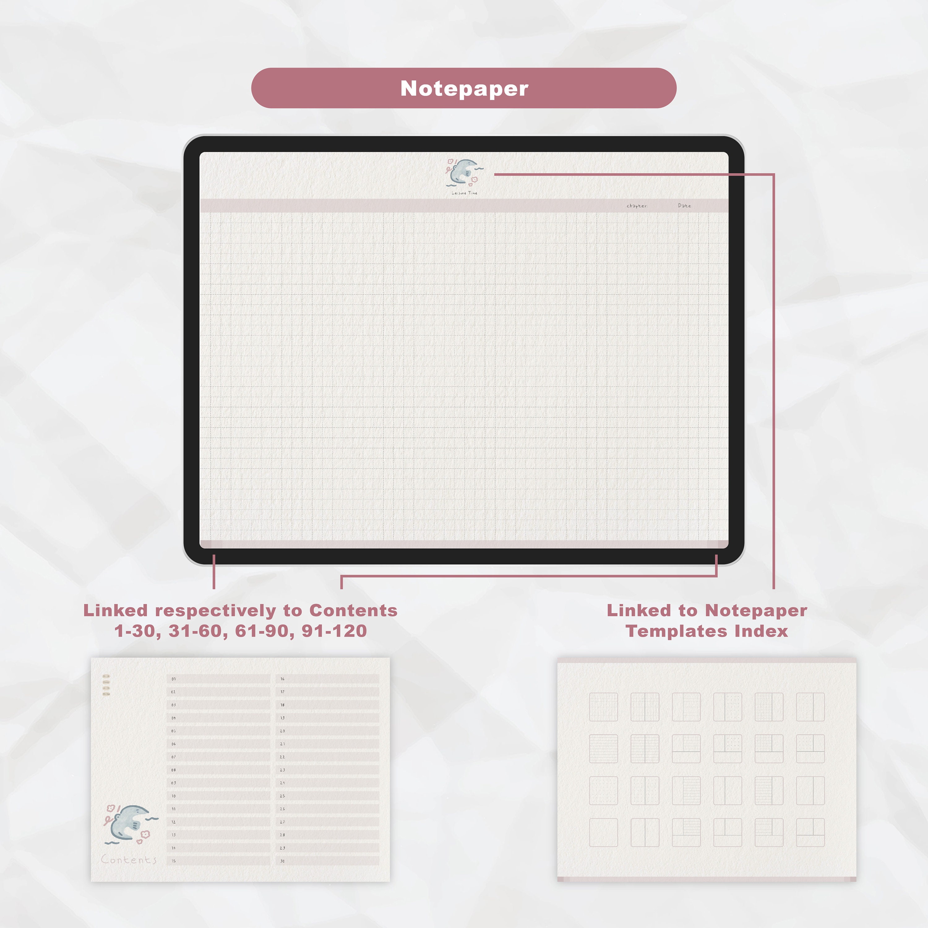 Digital Notebook Student Notebook Digital Stickers Cornell - Etsy