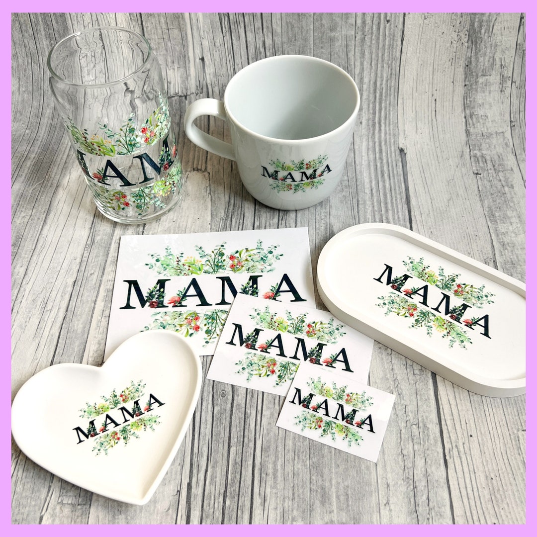 Rub-on I Rubon, RANDLOS, MAMA FLOWERS, Bunt/farbig, Rubon Sticker, Rub ...